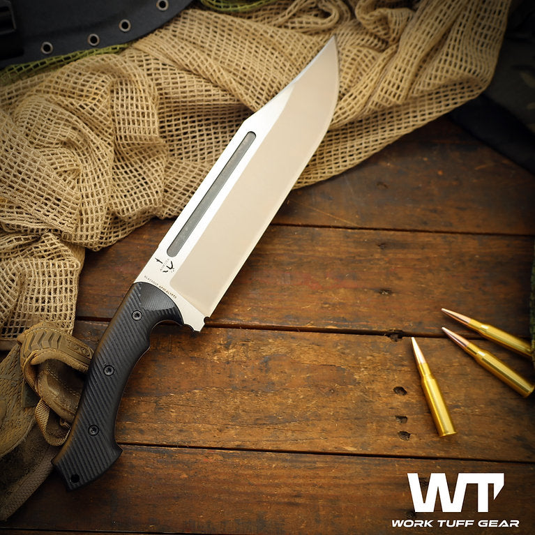 Work Tuff Gear Blackout Apocalypto, Two-Tone Satin Bowie knife ...