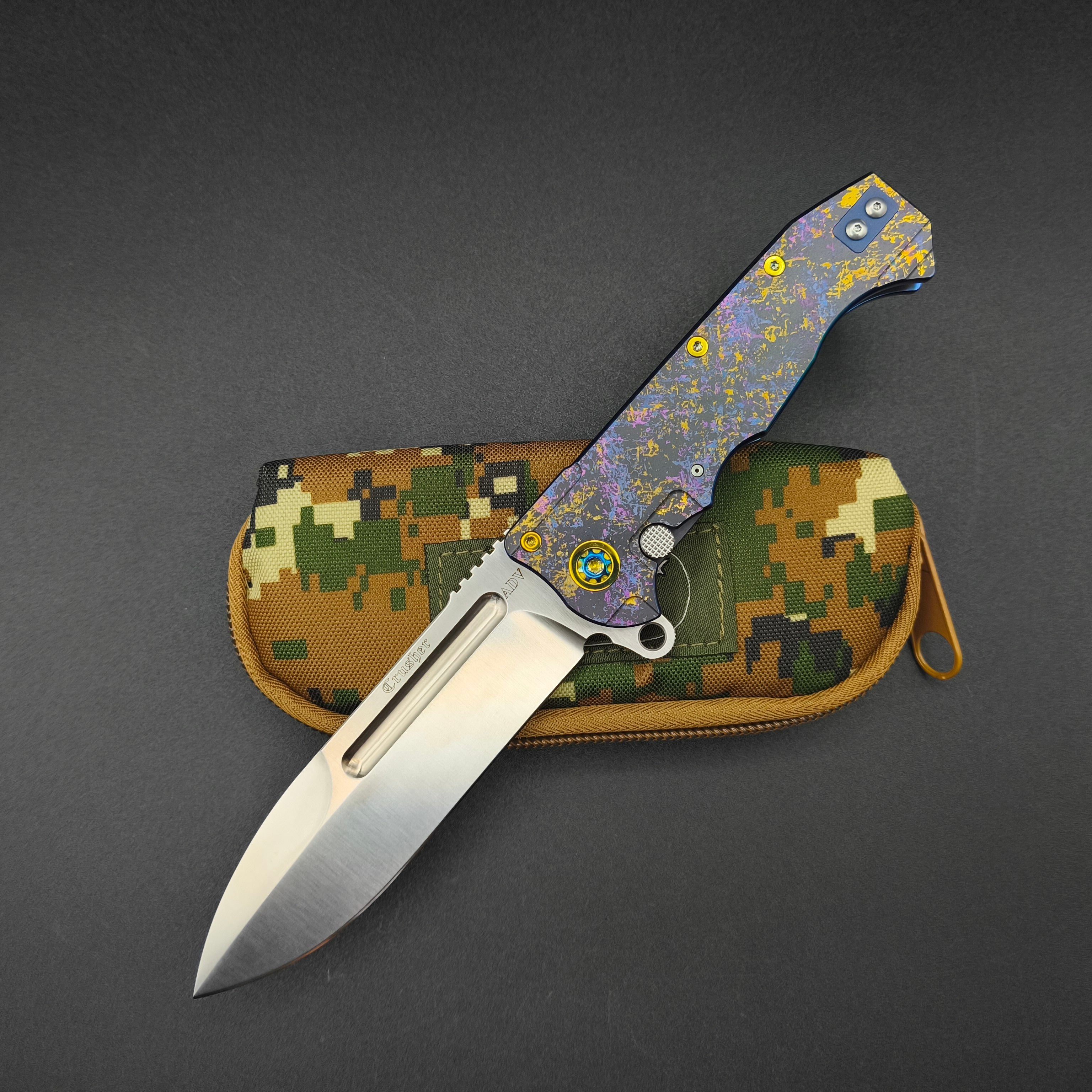 ADV Crusher Titanium Dazzle Finish, taktisches EDC – knifeaddict